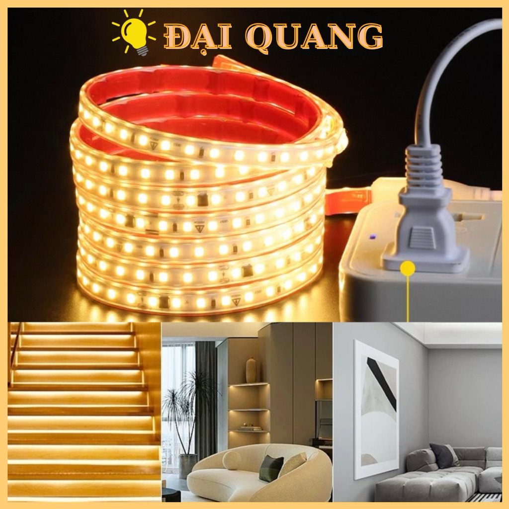 3M 5M 10M 15M 20M Dây Led dán 220V 3 màu 220V (gồm nguồn), trang trí ...