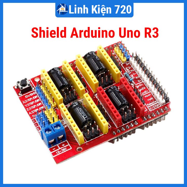 Shield Arduino Uno R3 - điều khiển máy in 3D A4988 (BH 06 Tháng), tương thích GRBL, hỗ trợ 4 ...