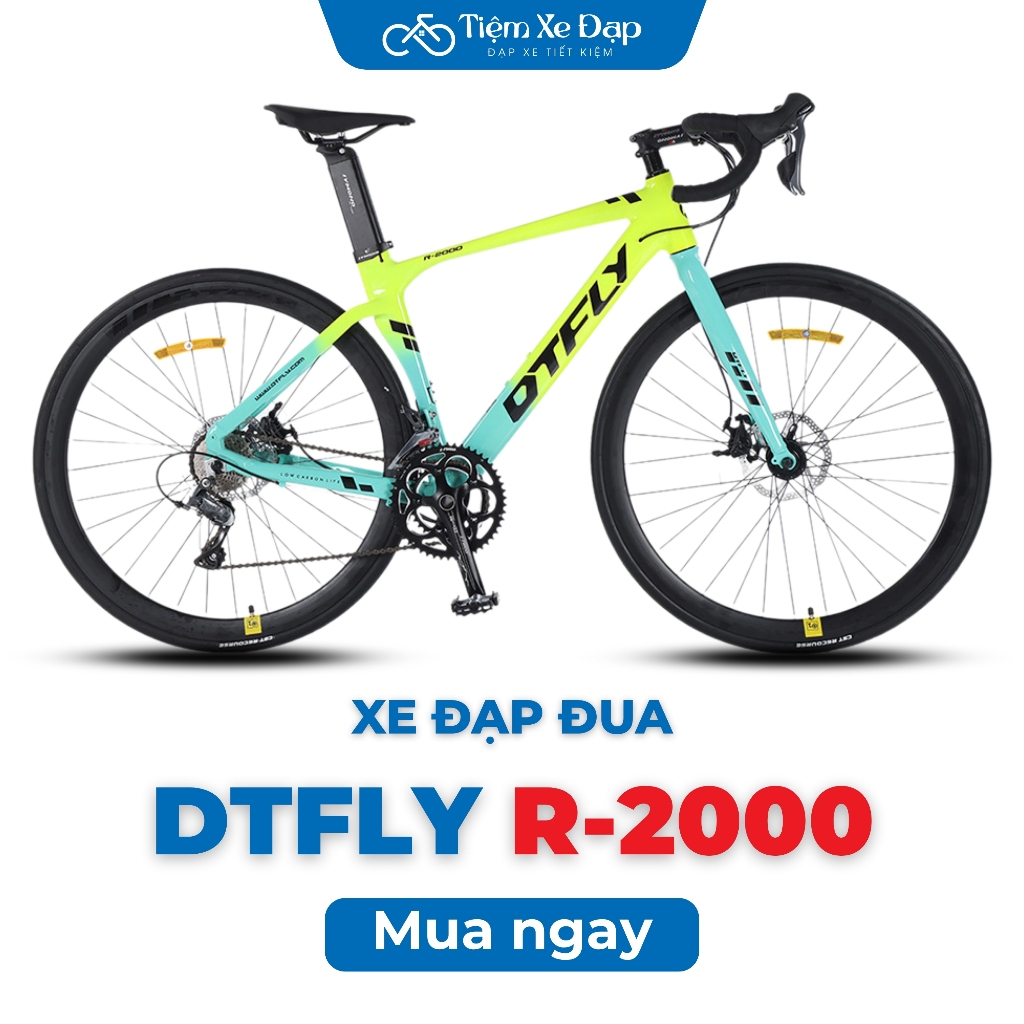 Xe Đạp Đua DTFLY R-2000, Khung Nhôm, Đề SHIMANO CLARIS, Phanh đĩa X ...