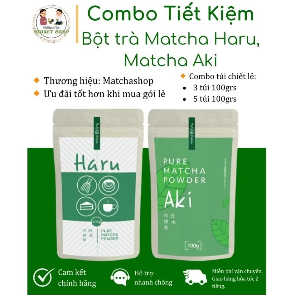 Bột trà Matcha Haru, Aki nhập khẩu chính hãng Nhật - 300g Tiết kiệm hơn ...