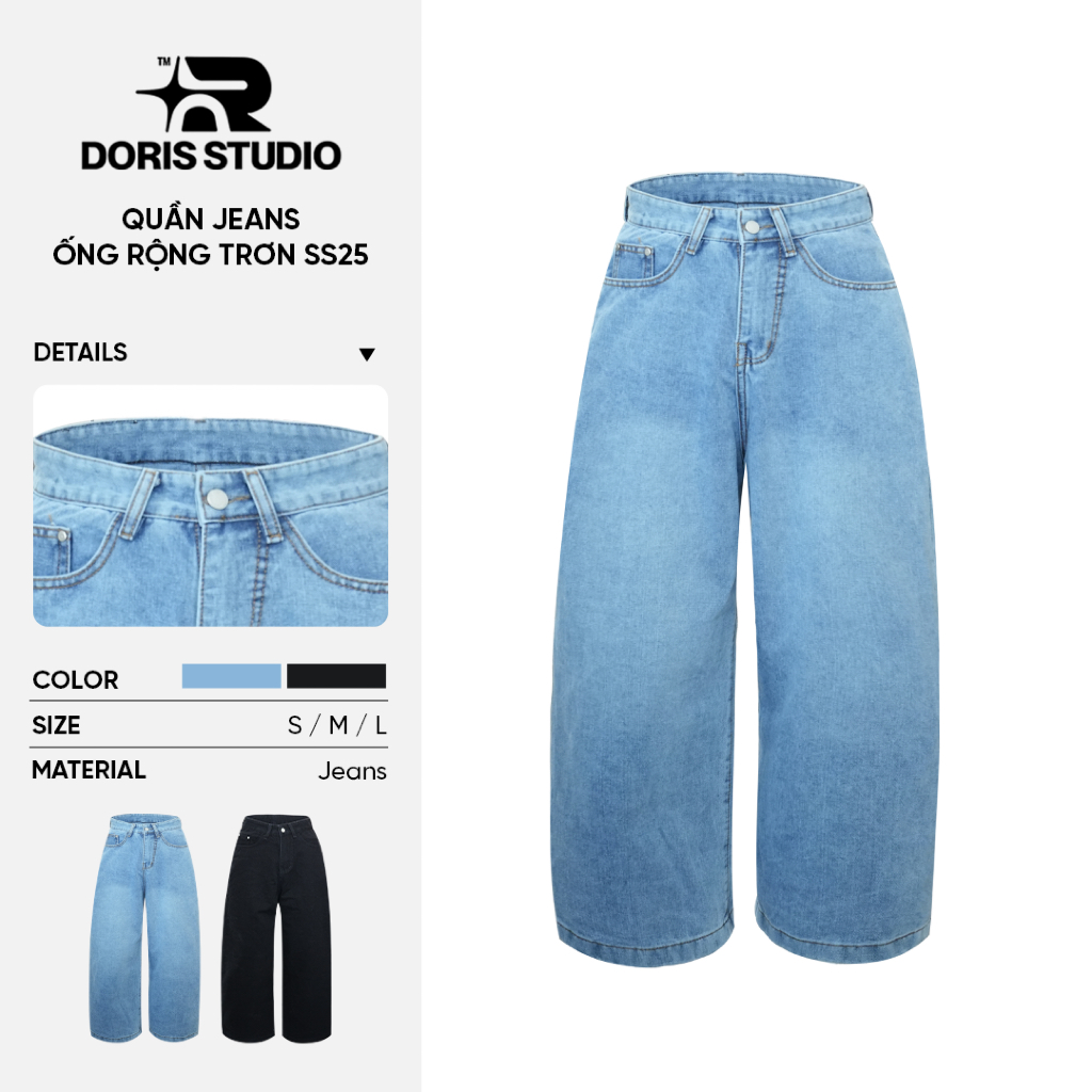 [Deal mở bán] Doris / Quần jean basic ống suông / from unisex | Shopee ...