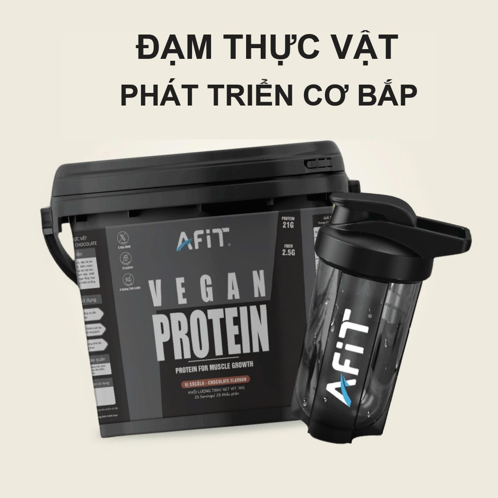 Bột WHEY VEGAN PROTEIN AFIT , Không Đậu Nành 1KG + Tặng Bình Lắc ...