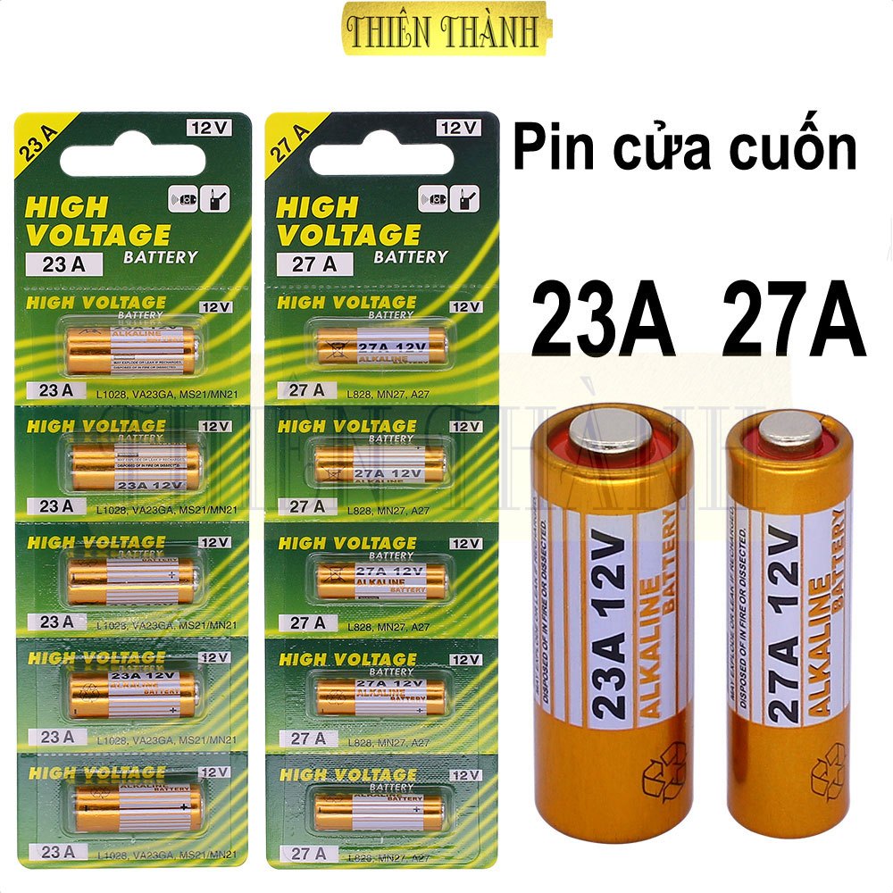 Pin ALKALINE 12V 23A và 12v 27A Dùng Cho Remote RF,Cửa Cuốn,Khóa Xe Máy ...