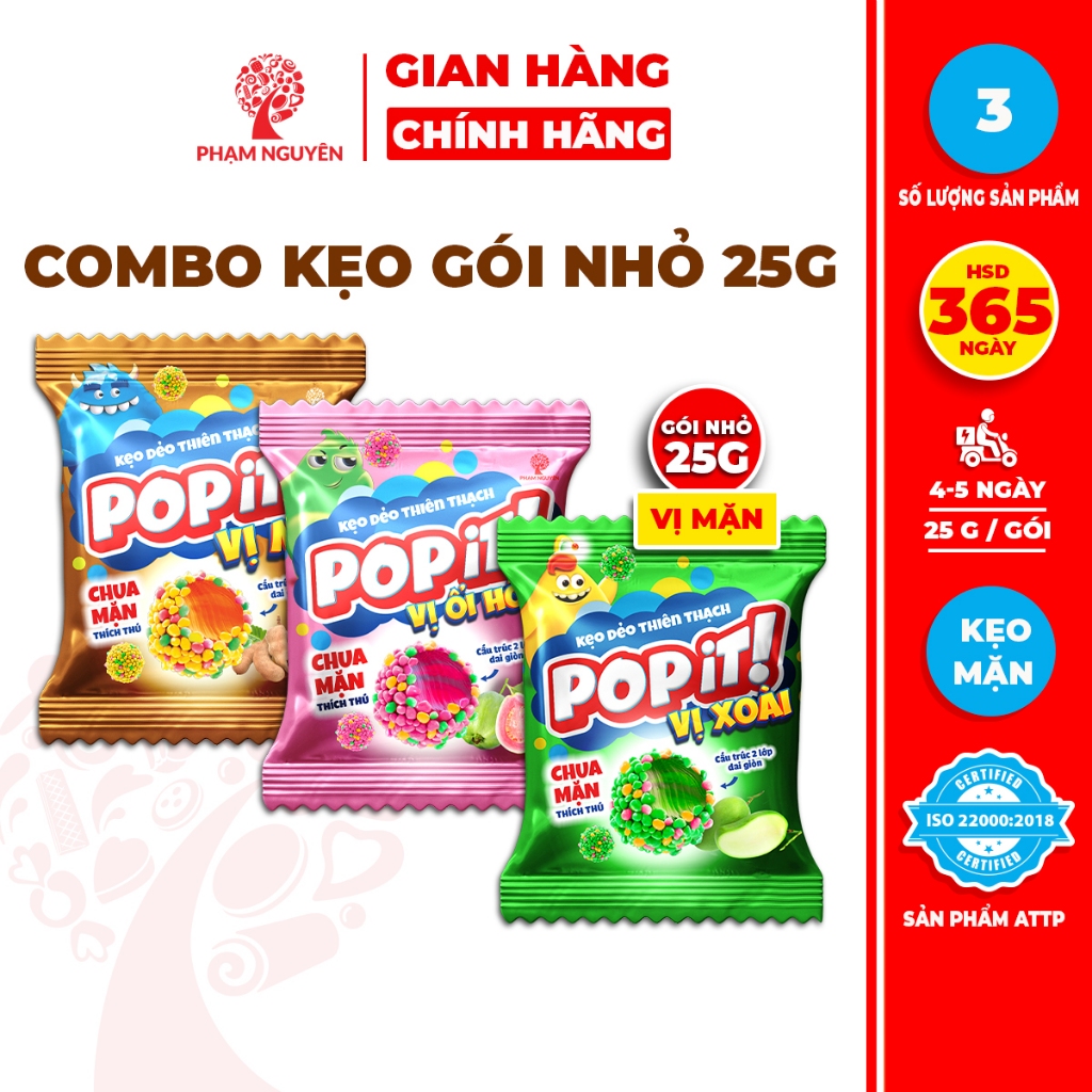 Combo 3 Gói Nhỏ Kẹo Dẻo Thiên Thạch Từ Nước Ép Trái Cây Popit 25g | Đồ ...