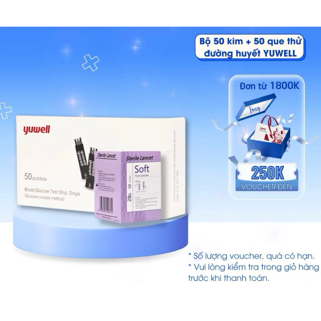 Que thử đường huyết Yuwell 590 710 date 06/2026 | Shopee Việt Nam