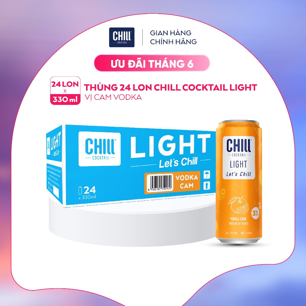 Thùng 24 lon Chill Cocktail Light vị Cam 330ml | Shopee Việt Nam