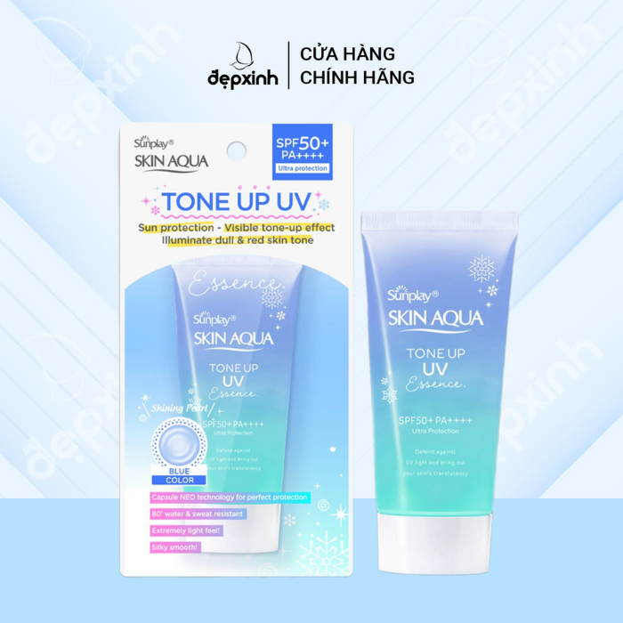 Tinh chất chống nắng hiệu chỉnh sắc da Sunplay Skin Aqua Tone Up Uv Essence Blue SPF 50+ PA ...