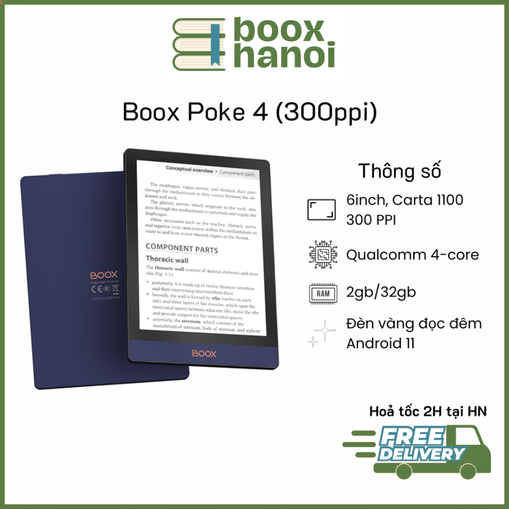 Máy đọc sách Boox Poke 4 Poke4 300ppi - Likenew tặng kèm ốp, giao diện Tiếng Việt | Shopee Việt Nam
