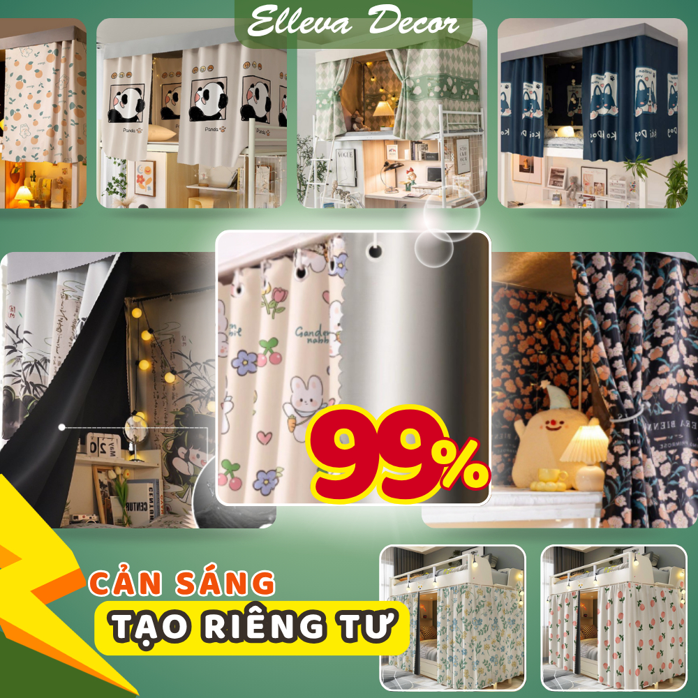 Rèm giường KTX cản sáng 99%, Màn giường tầng, tạo không gian riêng tư ELLEVA | Shopee Việt Nam