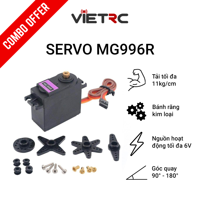 Động cơ servo MG996R bánh răng kim loại ( MG996 / MG 996R / 996 nhông ...