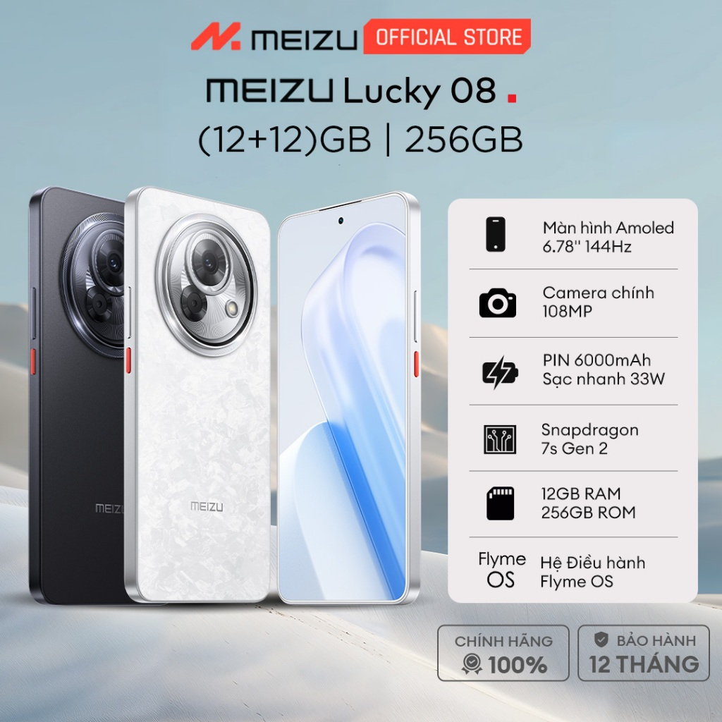 Điện Thoại Meizu Lucky 08 | Màn Hình LTPO Amoled 6.78" 144Hz | Snapdragon 7s Gen 2 | Pin 6000mAh ...