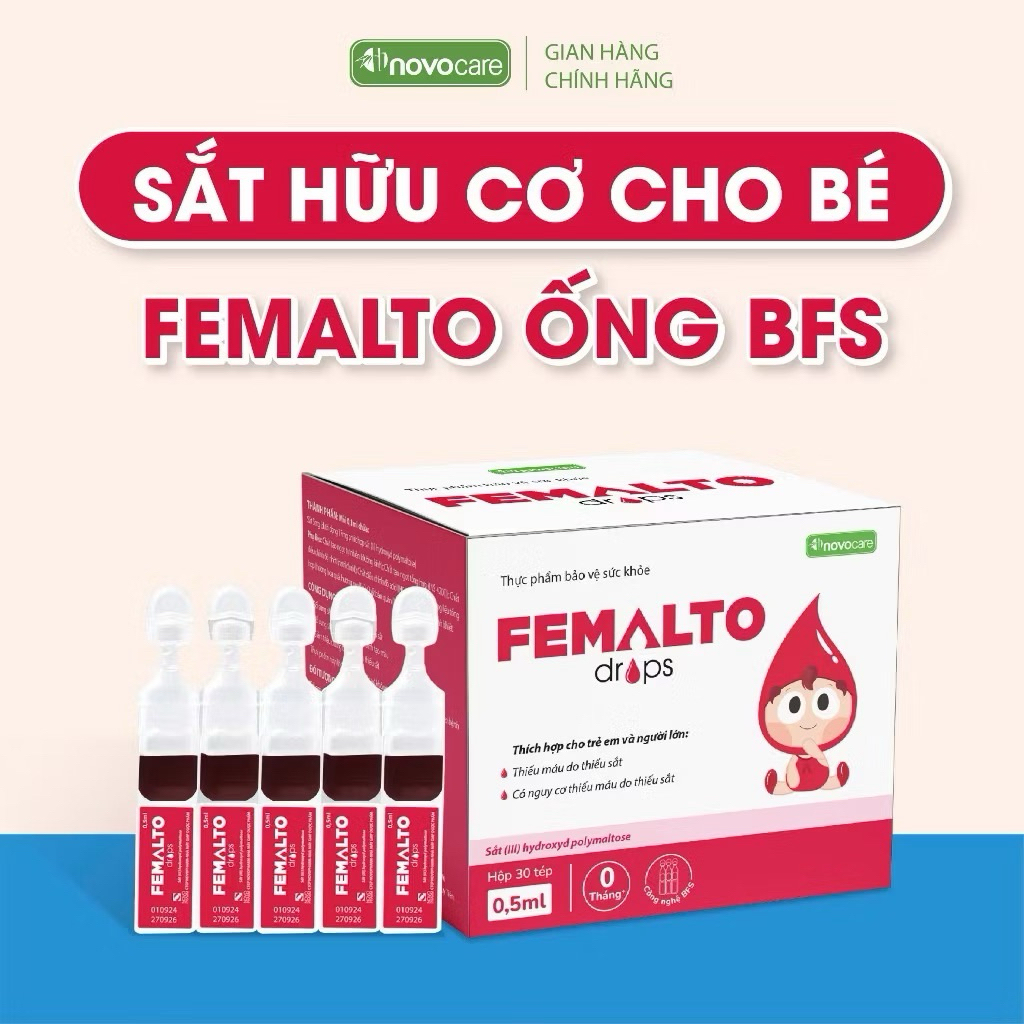 Sắt hữu cơ Felmato dạng tép 0,5ml vị dễ uống hộp 30 tép | Shopee Việt Nam