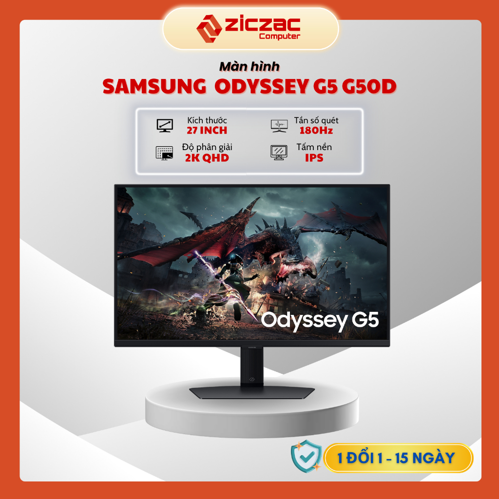 Màn hình Samsung Odyssey G5 G50D 180Hz 27 inch 2K QHD IPS Gaming - BH 24th chính hãng | Shopee ...