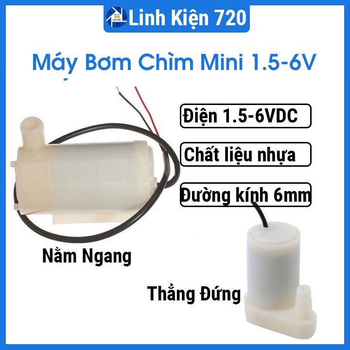 Máy bơm chìm mini siêu nhỏ 3-5VDC ống nằm ngang, chìm nhỏ gọn và giá ...
