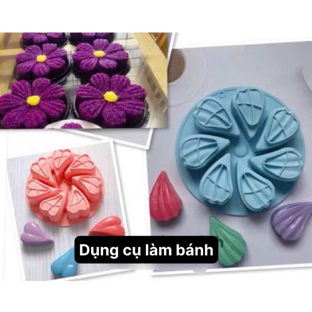 (SALE)khuôn silicon 7 cánh cong 20-24cm in xôi -đổ thạch rau câu ( hàng ...
