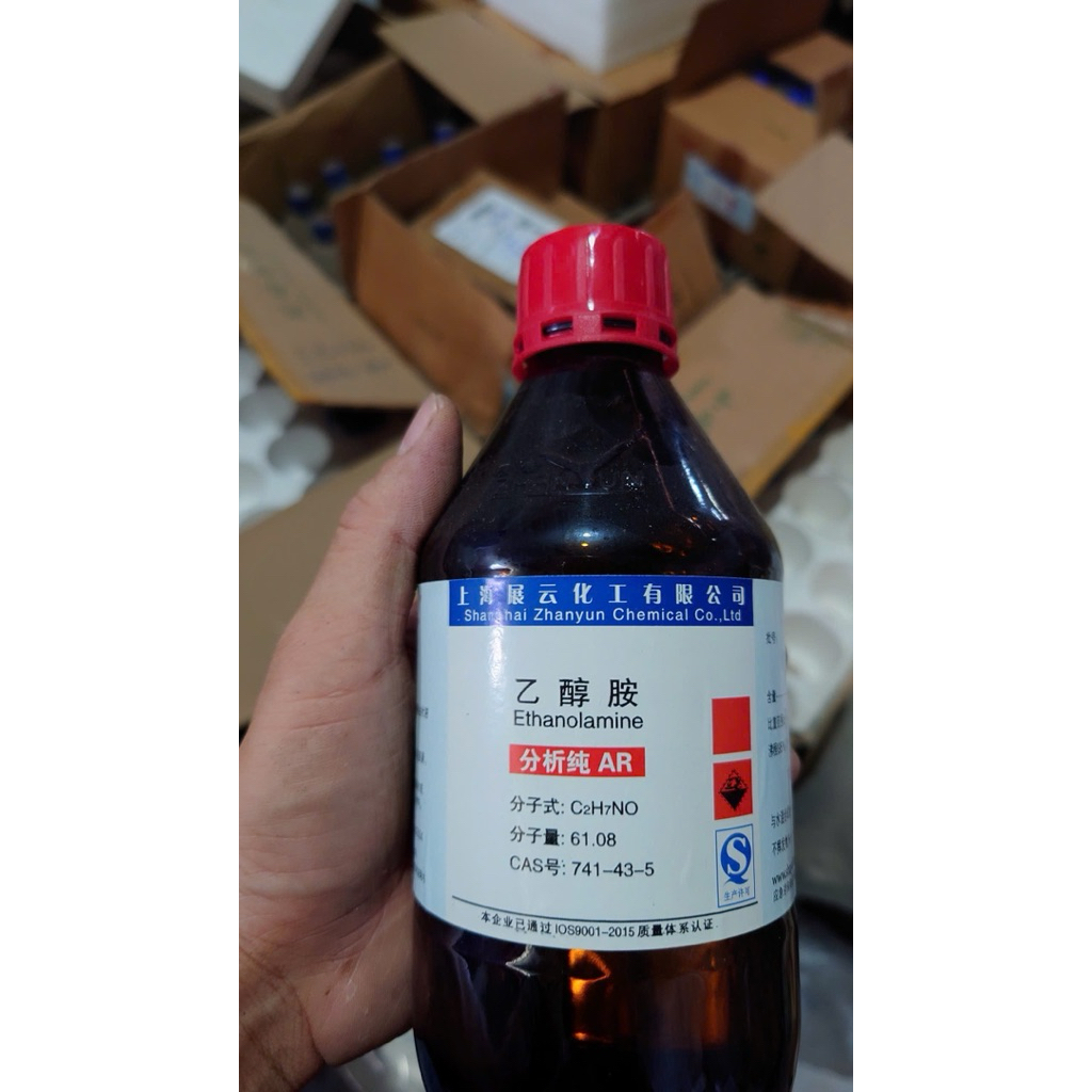 Chất Ethanolamine CAS 141-43-5 C2H7NO chai 500ml ethanolamin 99% ...