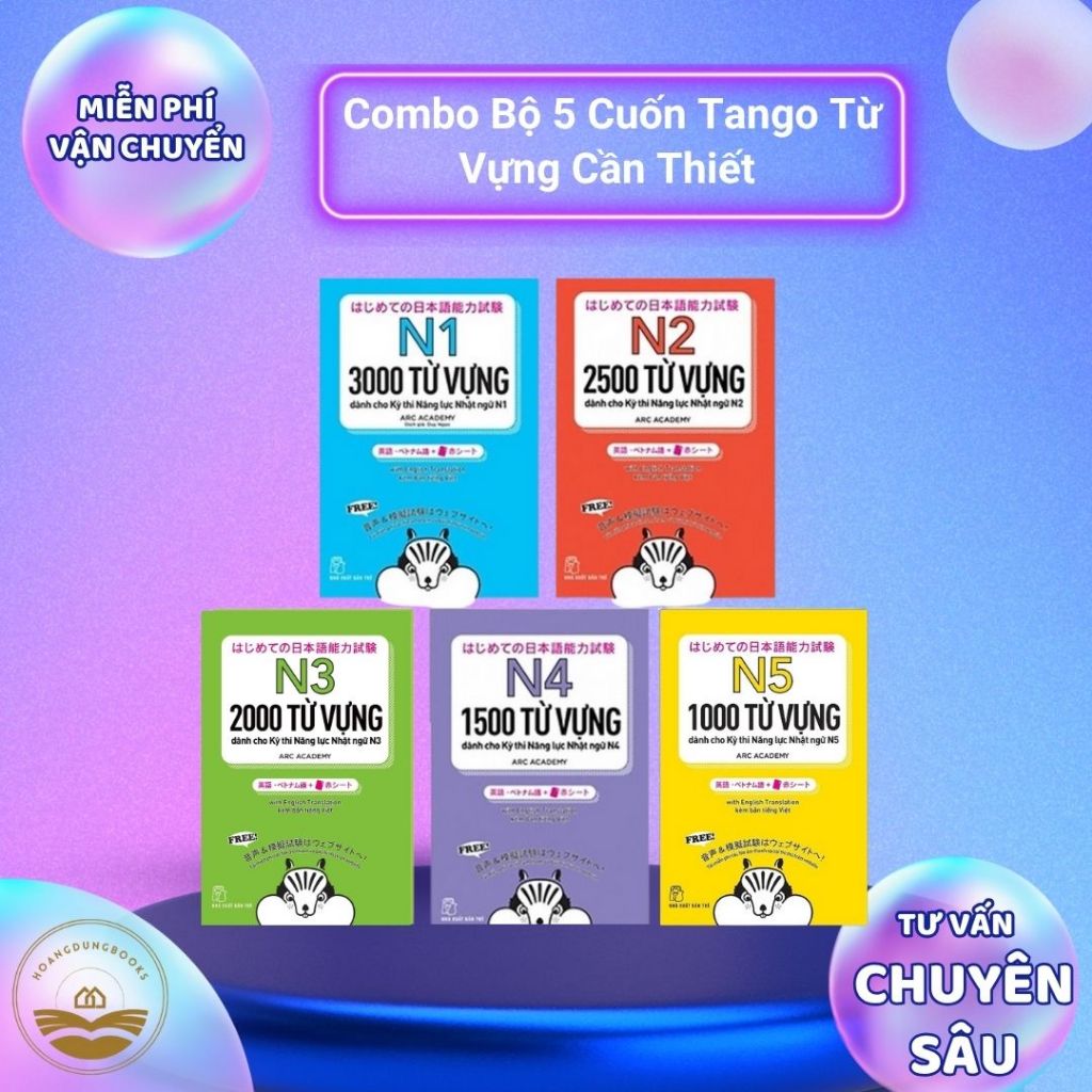 Sách tiếng Nhật - Combo Bộ 5 Cuốn Tango Từ Vựng Cần Thiết Cho Kỳ Thi ...