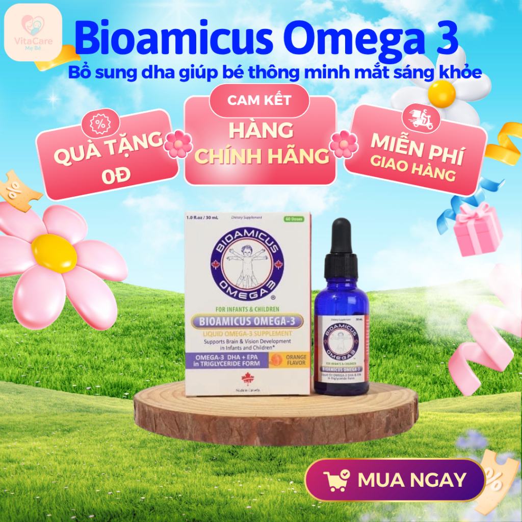 Bioamicus omega 3 bổ sung dha giúp bé thông minh mắt sáng khỏe hương ...