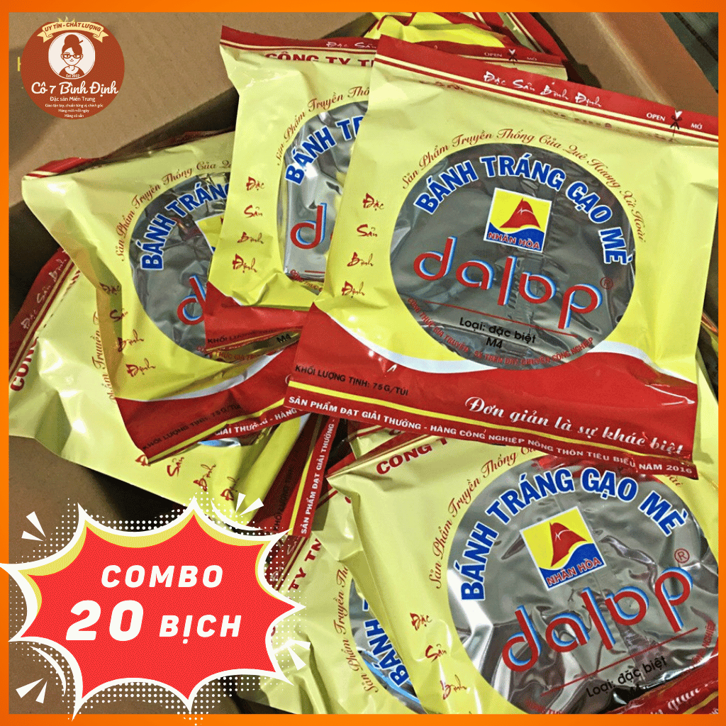 COMBO 20 BÁNH DALOP GẠO MÈ NƯỚNG SẴN [ Bánh tráng gạo Bình Định ] 4 cái/bịch | Shopee Việt Nam
