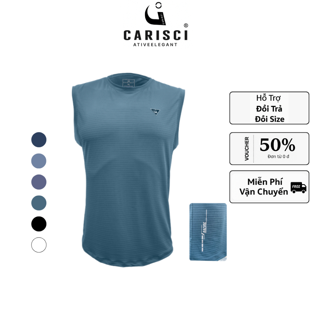 Áo Tank Top CARISCI Regular Nam – Áo Ba Lỗ Thoáng Mát, Co Giãn, Mặc Gym ...
