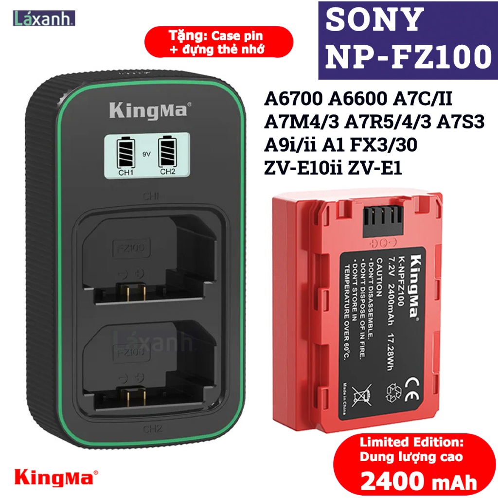 Sony FZ100 DL Cao 2400mAh | Pin và sạc máy ảnh SONY FX3 FX30 A7C A6700 A6600 A74 A73 A7R5 A7S3 ...