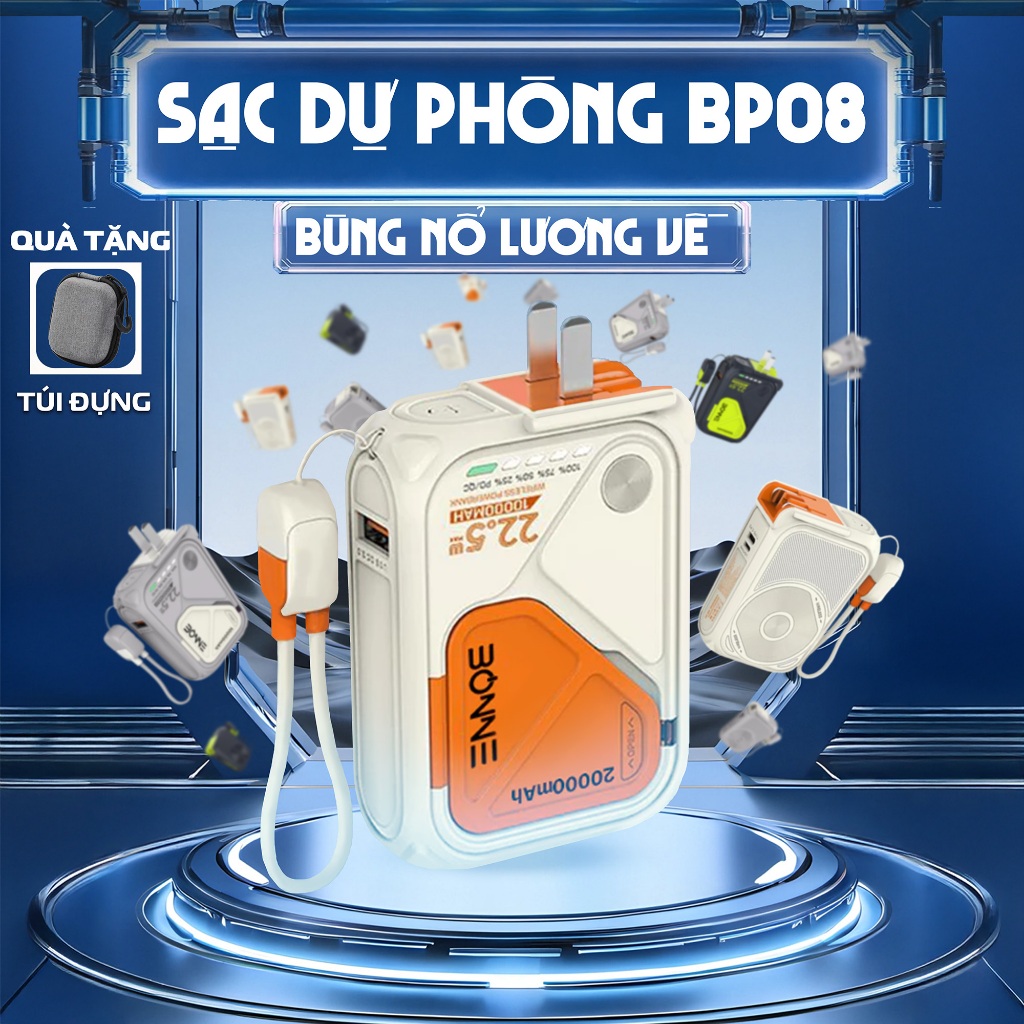[ Tặng túi đựng ] Sạc Dự Phòng BP08, Củ Sạc Nhanh BONNE BP08 By BONNETECH, Sạc Dự phòng 10.000 ...