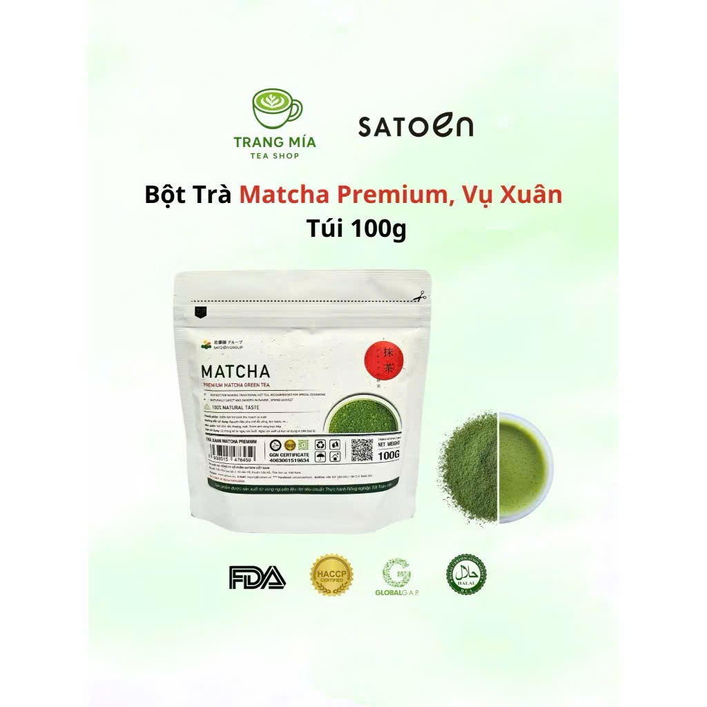 Matcha Satoen Vụ Xuân chiết 20gr - 50gr và Full size 100gr | Shopee ...