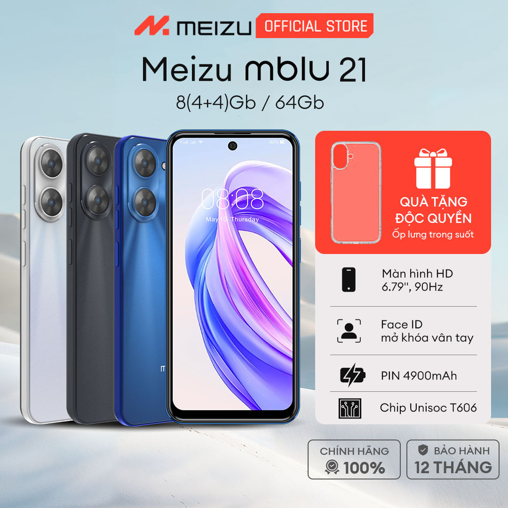 Điện Thoại Meizu Mblu 21 | 4GB/64GB | Unisoc T606 | Màn Hình 6.79" | Pin 4900mAh | Loa Kép ...