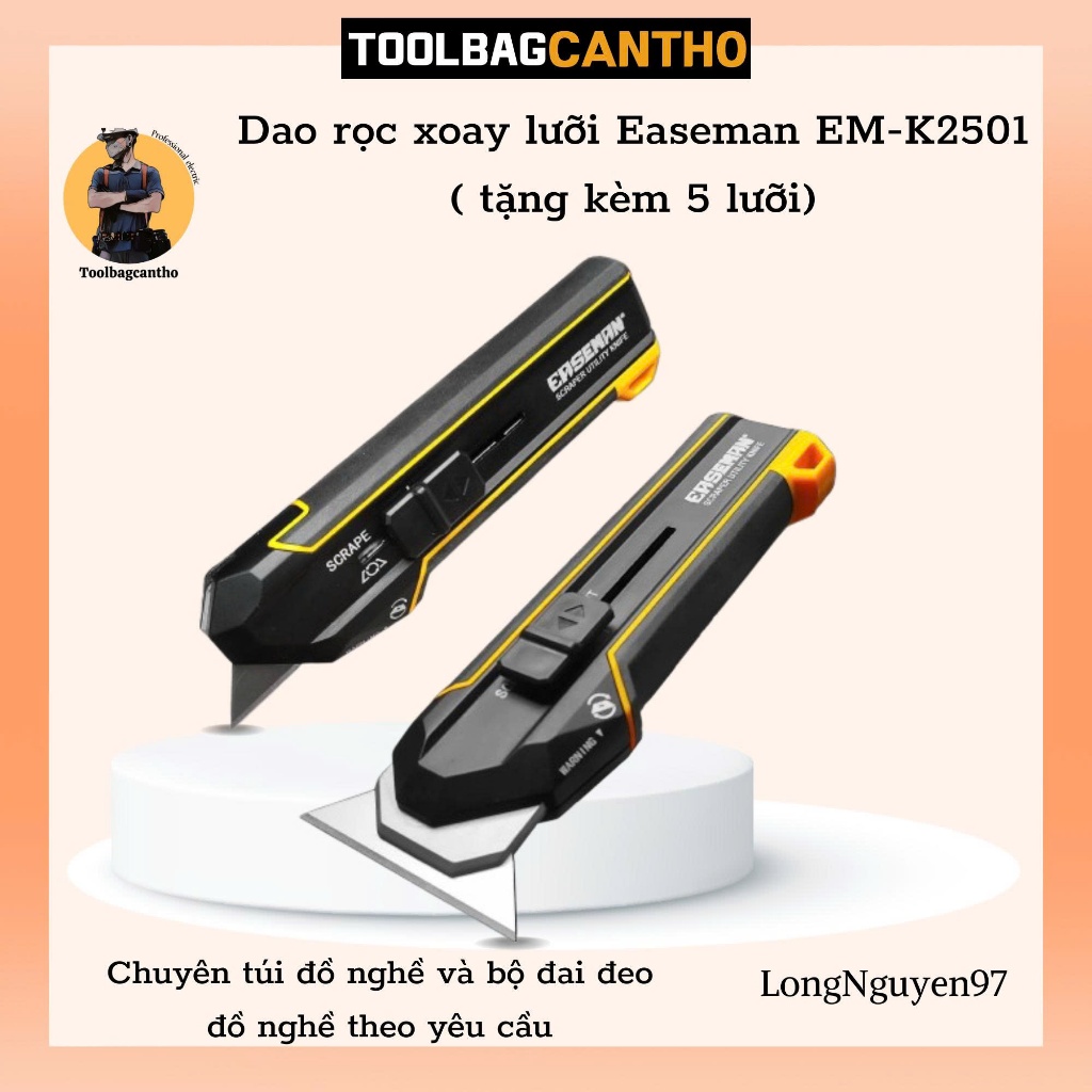 Dao rọc xoay lưỡi Easeman EM-K2501 ( tặng kèm 5 lưỡi) | Shopee Việt Nam