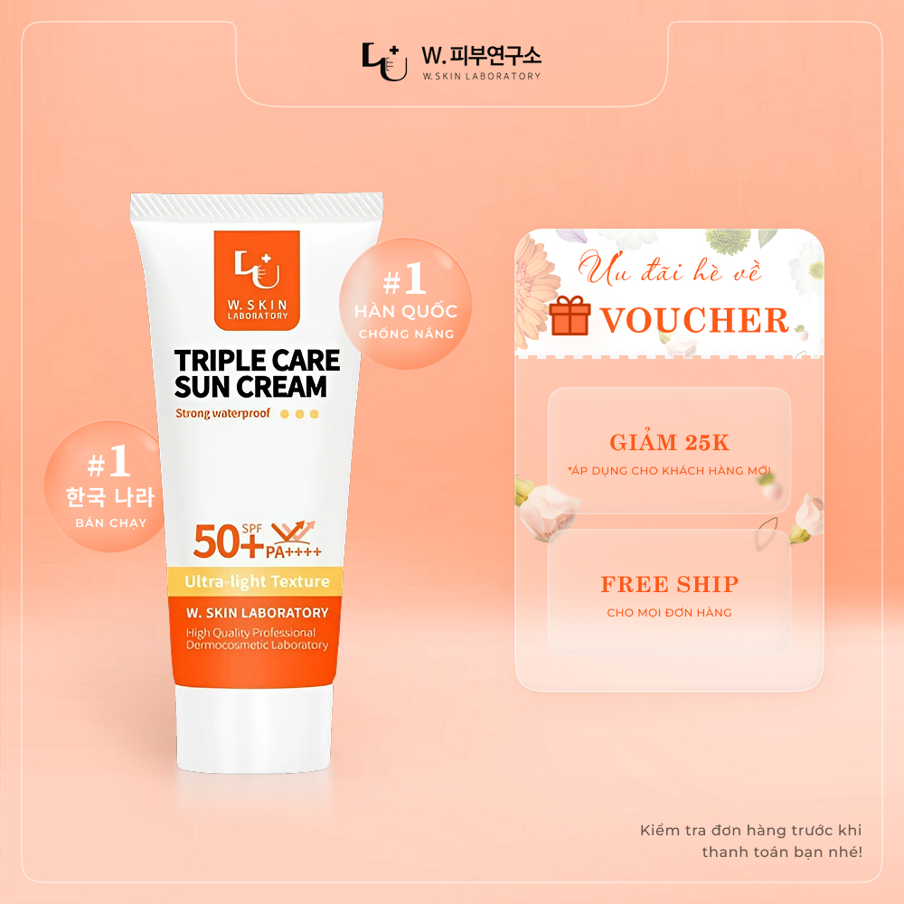 Kem Chống Nắng Triple Care Sun Cream W.Skin Laboratory SPF50+ Và PA ...