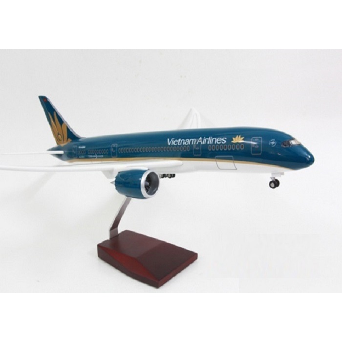 Mô hình máy bay tĩnh loại lớn B787 VNA 44cm có bánh xe và đèn led ...