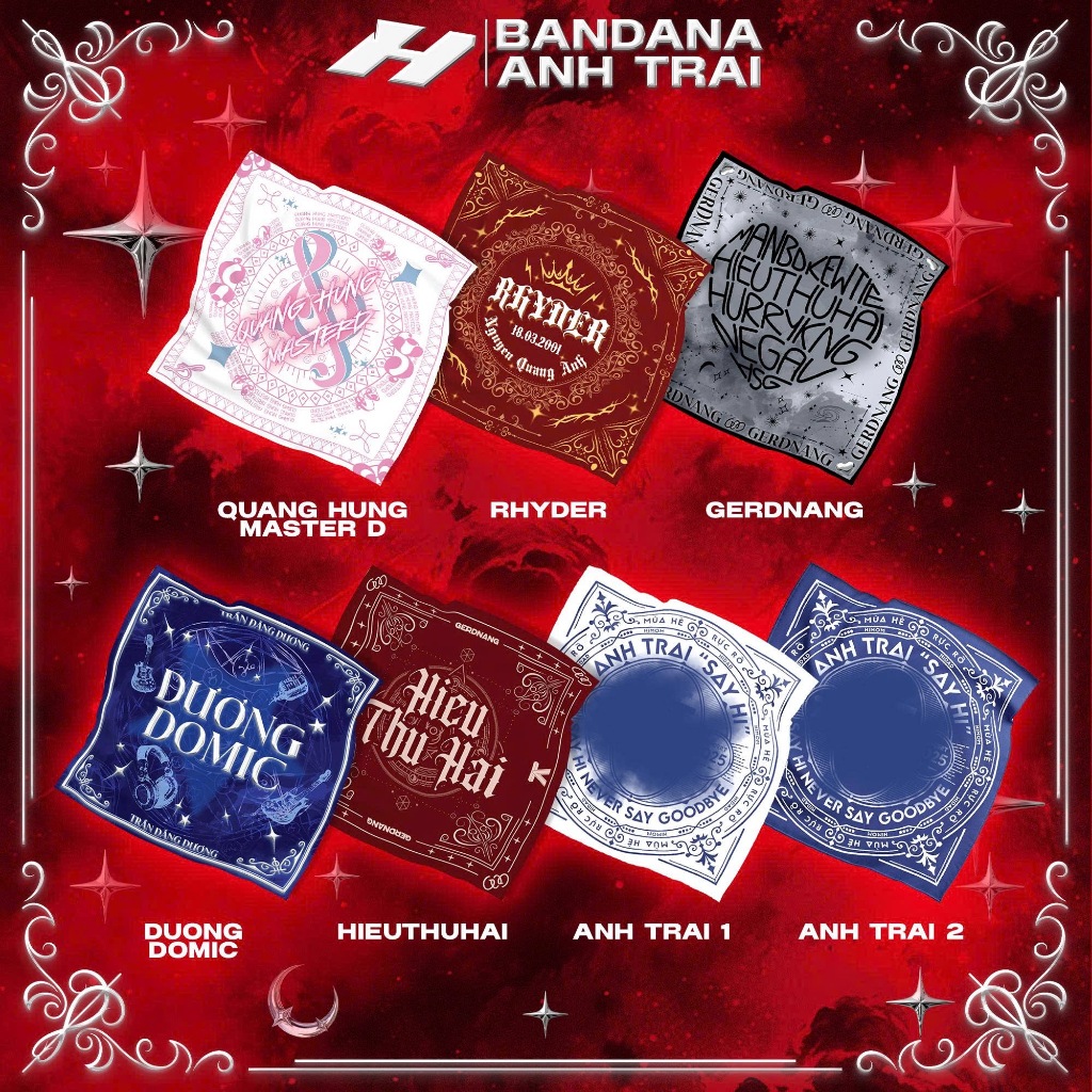 Khăn Bandana Anh Trai, Combo Khăn Bandana Kèm Photocard, Tag Anh Trai ...