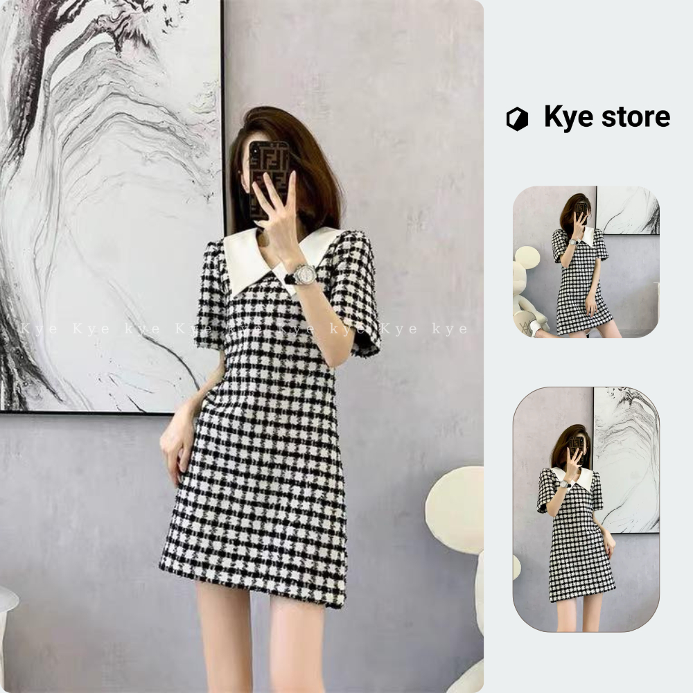 Đầm thiết kế KYE Dona dress vải dạ form suông | Shopee Việt Nam