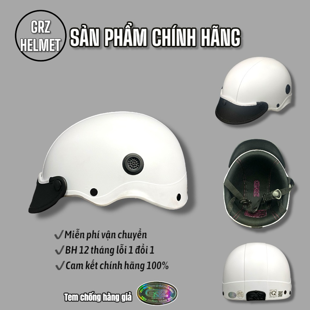 [HÀNG CHÍNH HÃNG] MŨ BẢO HIỂM NÓN NỮA ĐẦU CHÍNH HÃNG THƯƠNG HIỆU GRZ ...