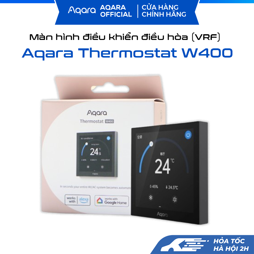 Màn hình điều khiển điều hòa Aqara W400, Thermostat WT-A01D (VRF), sưởi sàn, khí tươi, màn hình ...