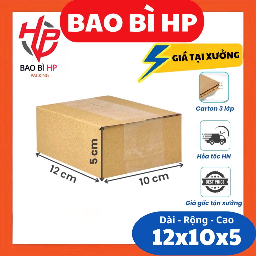 12x10x5 [COMBO] 50 Hộp Carton Đóng Hàng - BAO BÌ HP | Shopee Việt Nam