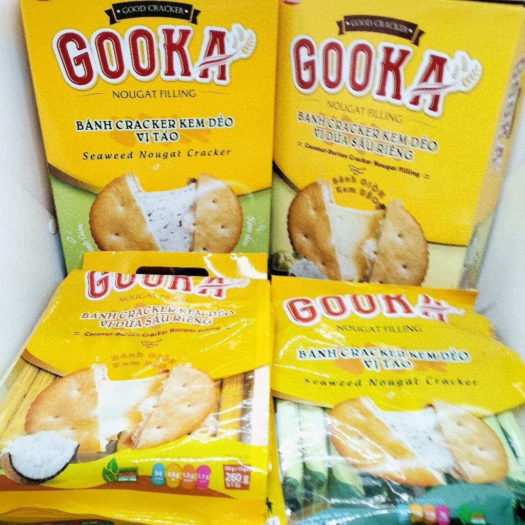 [HOT] Bánh Quy Kem Hành/ Tảo Gooka Bibica túi 260g(Hộp 360g kèm túi ...