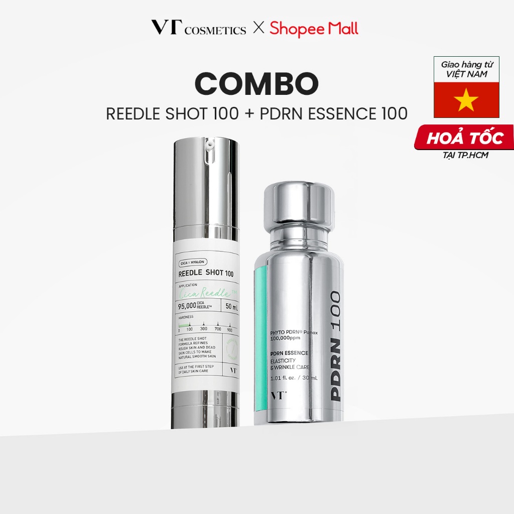 [Combo] Tinh chất vi kim VT Reedle Shot 100 & Tinh chất dưỡng da VT PDRN Essence 100 | Shopee ...