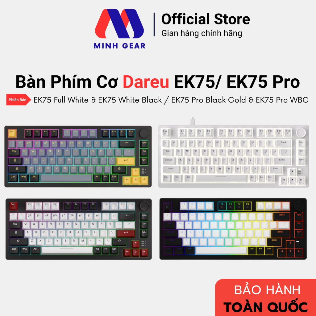 Bàn phím cơ DAREU EK75 / EK75 PRO (3 Mode, Gasket Mount, Led RGB ...