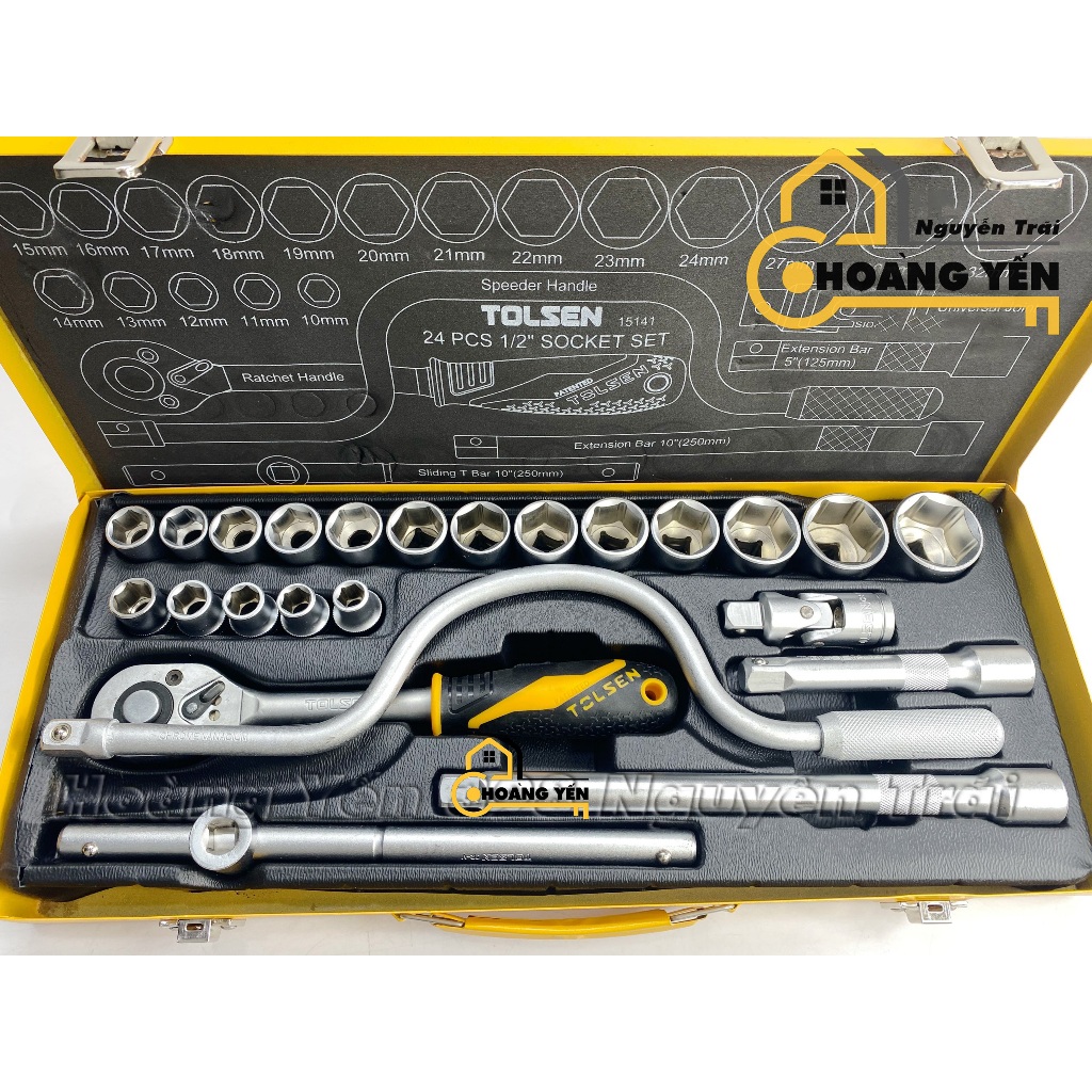 Bộ Đầu Tuýp 1/2 inch 24 Món Tolsen 15141 (1/2'') - Vàng | Shopee Việt Nam