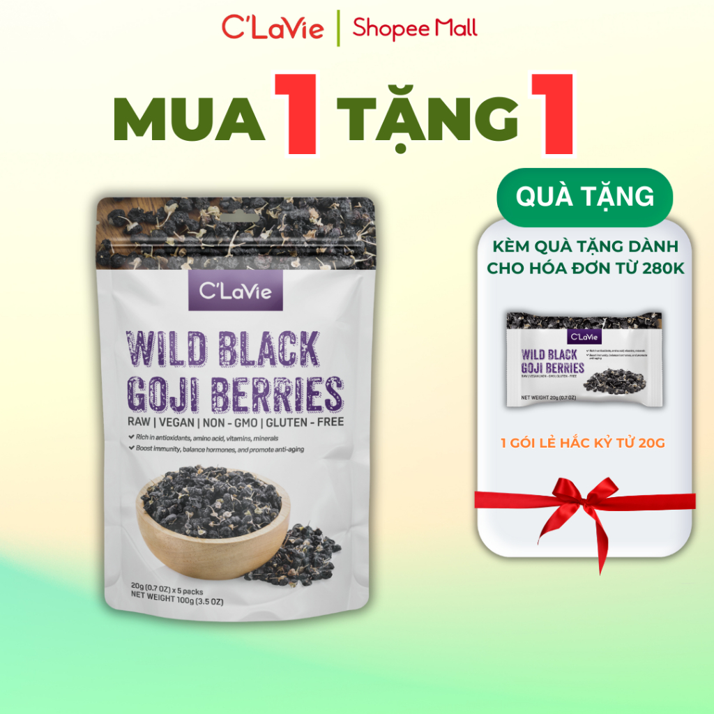Hắc kỷ tử hoang dã C'LaVie 100g (20g x 5 gói) | Shopee Việt Nam