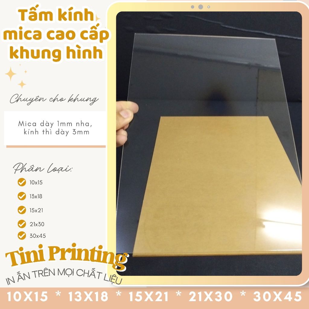 Tấm kính, mica cao cấp Tini Printing kích thước A5, A4, A3,B6 | Shopee ...