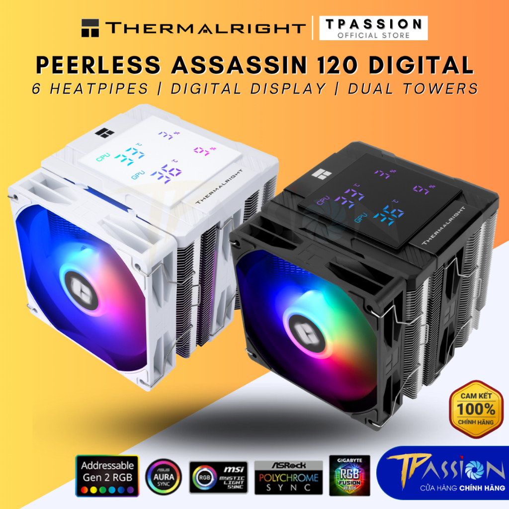 Tản nhiệt khí CPU THERMALRIGHT PEERLESS ASSASSIN 120 DIGITAL LCD -Chính ...