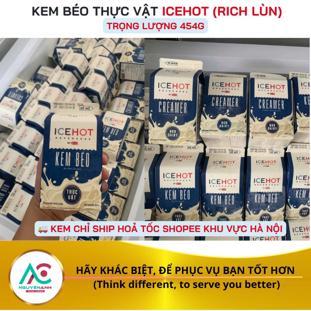 {SIÊU HOẢ TỐC 4h} Kem béo thực vật rich's lùn 454g- Kem rich lùn Icehot ...