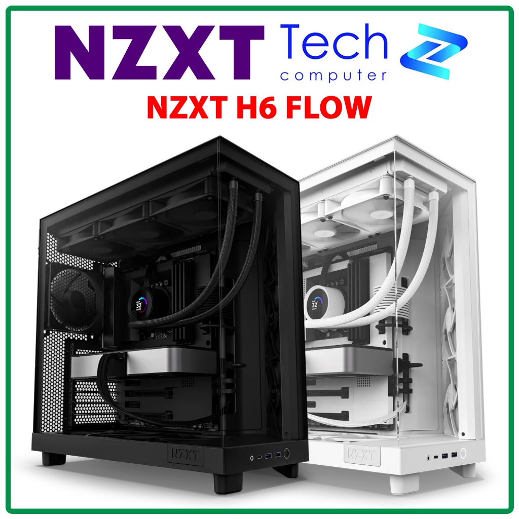 Vỏ Case NZXT H6 Flow (Black / White) – Mid Tower – Chính Hãng | Shopee ...