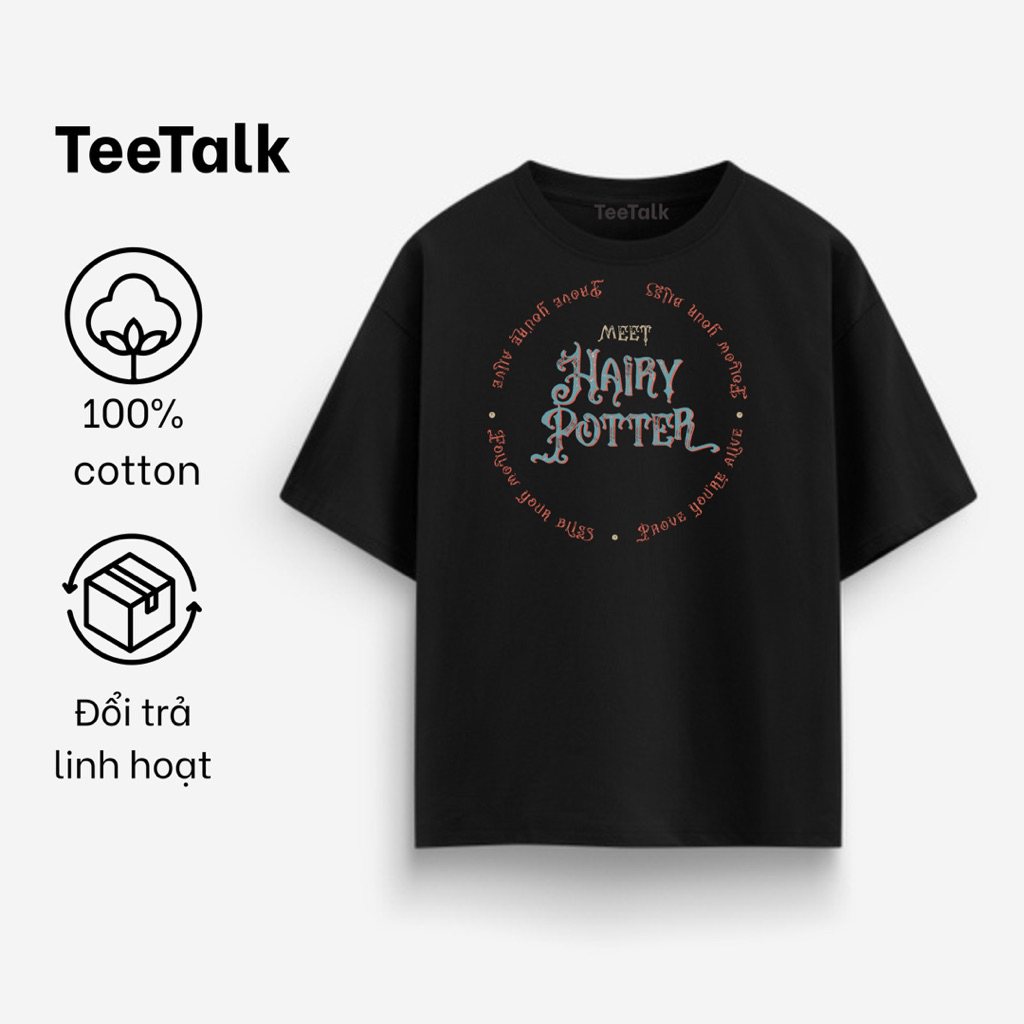 Áo thun áo phông in chữ Hairy Potter TeeTalk | Shopee Việt Nam