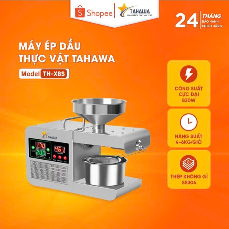Máy ép dầu thực vật chính hãng Tahawa Nhật Bản TH-X8S - Bảo Hành 2 Năm ...