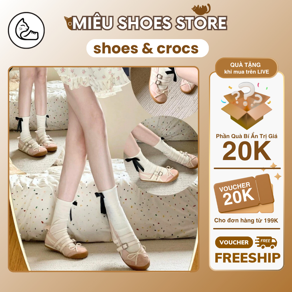 Giày nữ 2 quai phong cách Mery Jean Vintage Hàn Quốc, giày búp bê cho ...