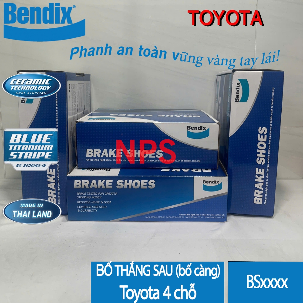Bố thắng sau (bố càng) TOYOTA Vios, Yaris, Wigo (Bendix) (BS5276-BS5004 ...