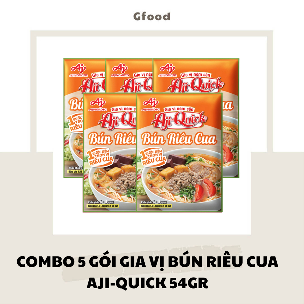 [COMBO 5 GÓI] Aji-Quick Gia Vị Bún Riêu Cua 54gr | Shopee Việt Nam